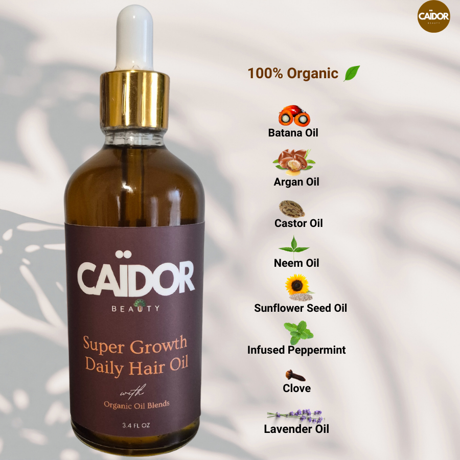 Super Growth Daily Hair Oil - with 8 organic oils and infused peppermi ...